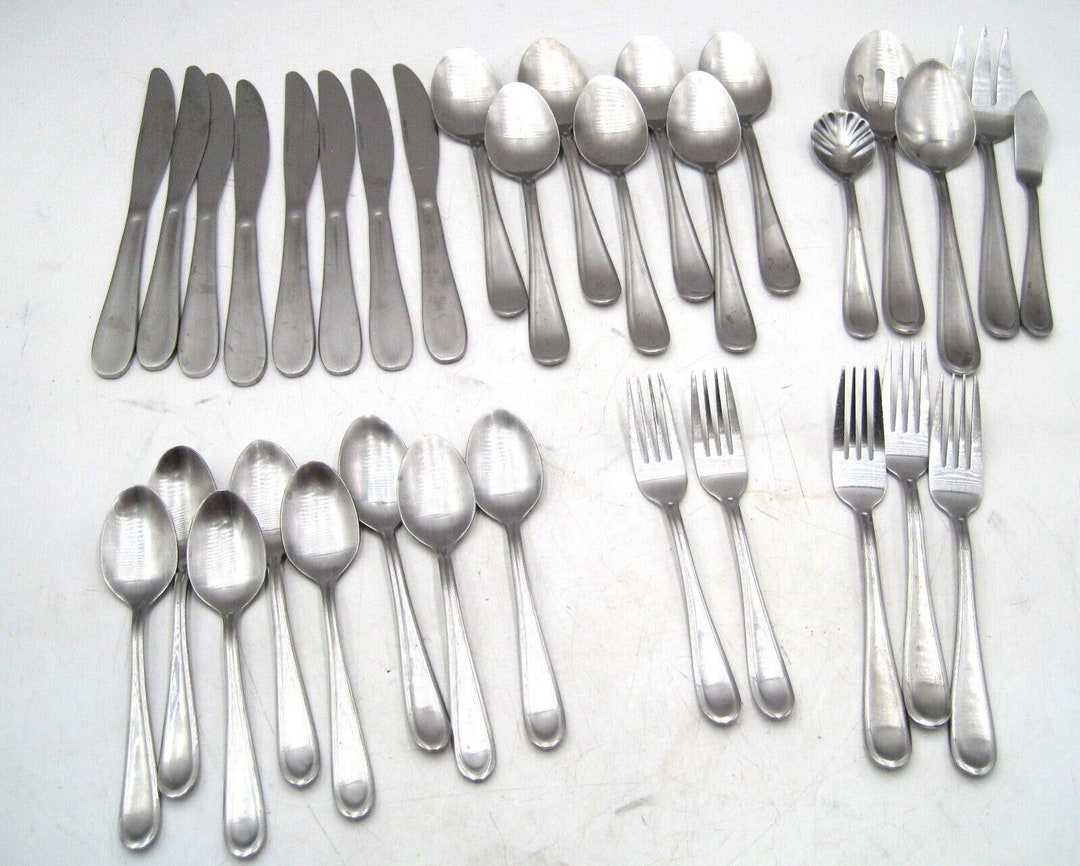 33 Pieces Hampton Silversmiths Stainless Satin Ventura Flatware China - Etsy