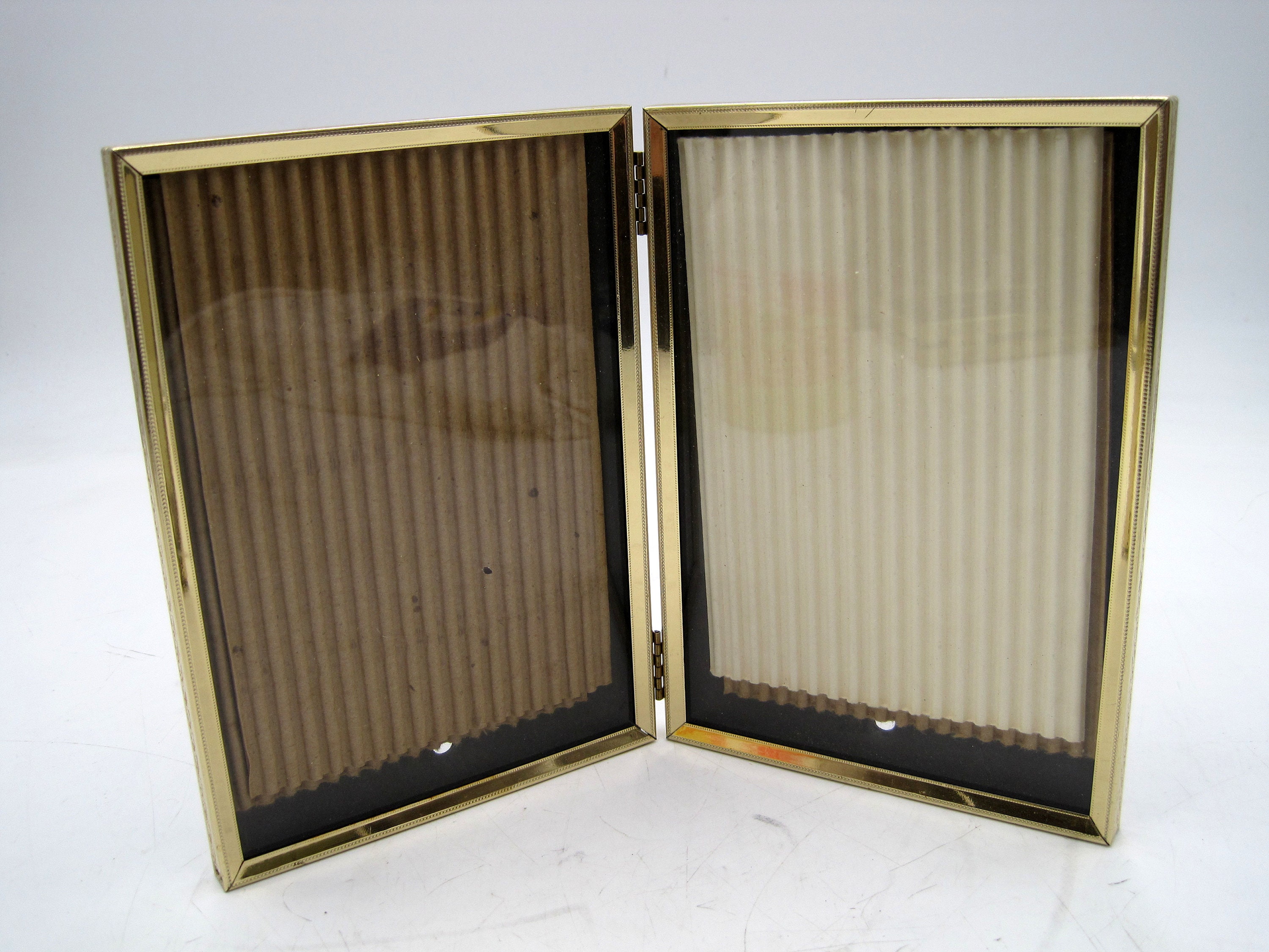 Vintage Double Frame Brass Picture Photo Frame Folding 5 " X 7" - Etsy