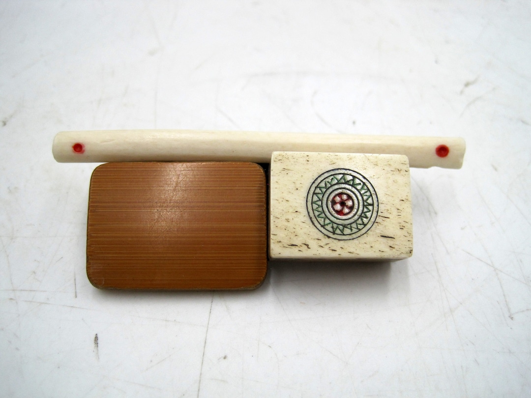 Bakelite Mah Jongg Tile Brooch, Vintage Bakelite/bone Pin, Costume ...