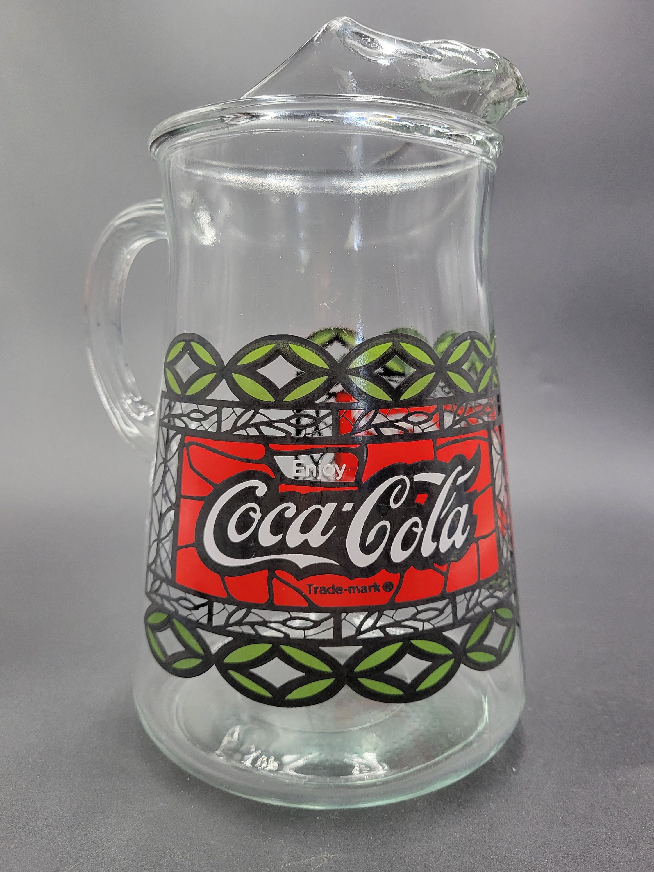 Coca-cola Tiffany Style Stained Glass Pitcher Soda Pop Coke - Etsy