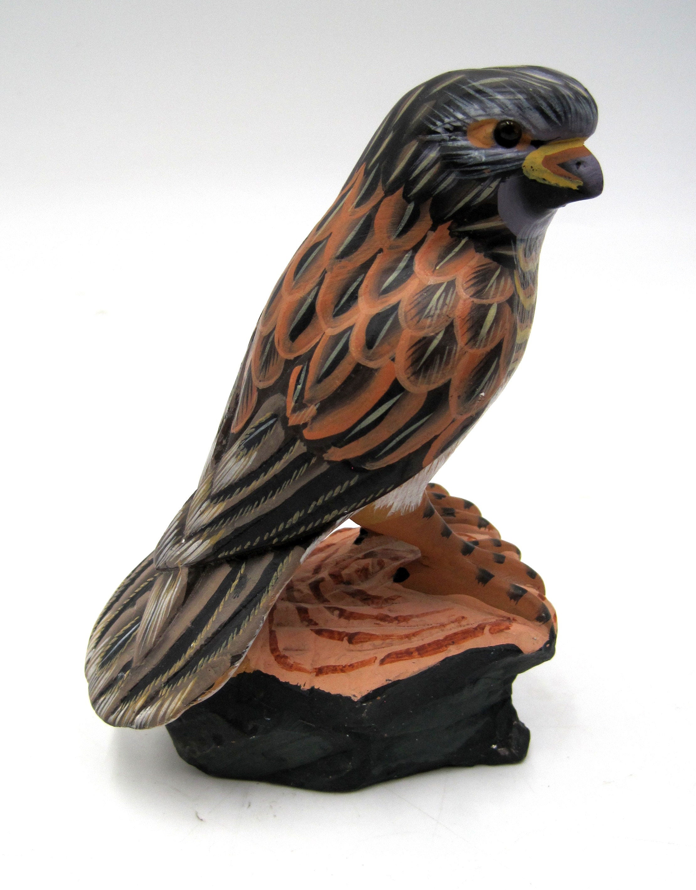 Vintage Action International Painted Stone Bird Figurine Falcon 5 Tall ...