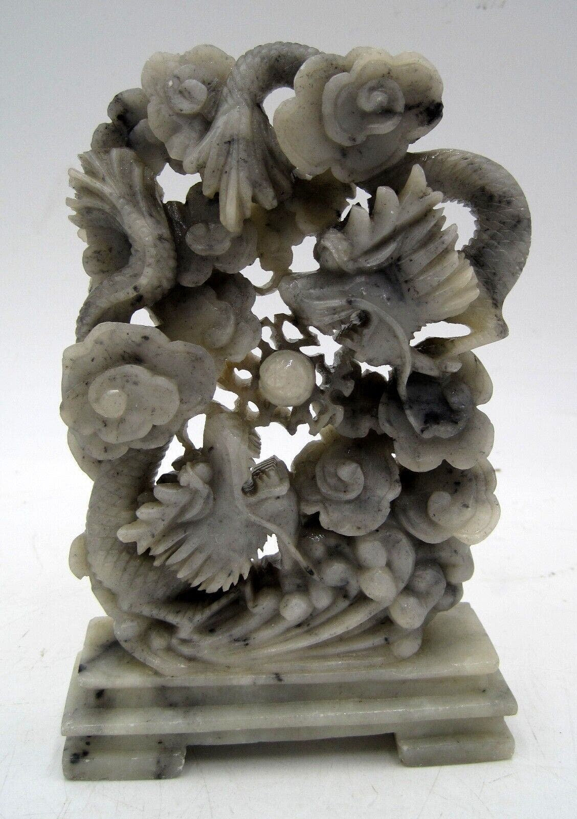 Carved Natural Heavy Soapstone Dragons Art Piece Figurine - Etsy