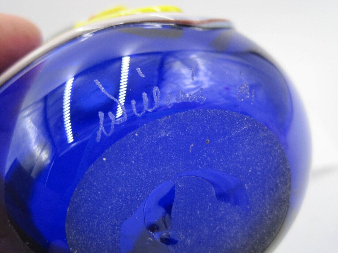 VTG Buzz Williams Alder House Studios Cobalt Art Glass Vase 6.25 ...