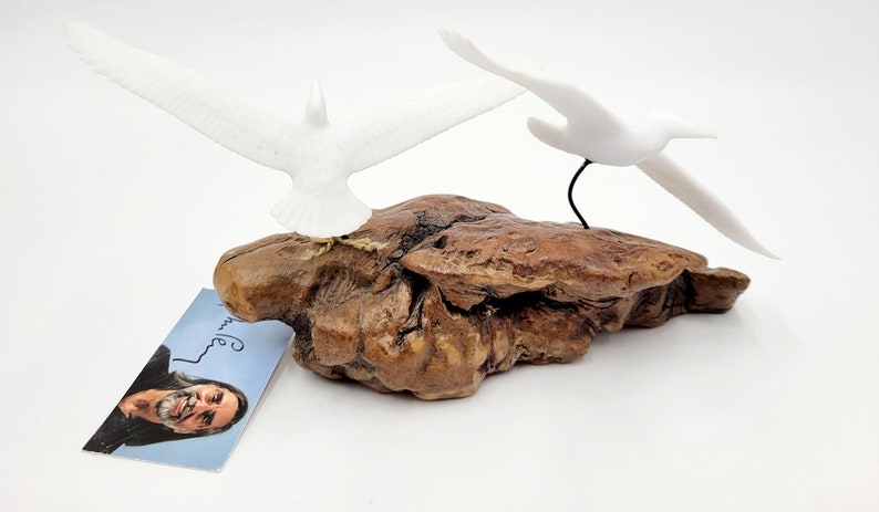 Vintage John Perry Pelican 2 BIRDS IN FLIGHT Mobile Sculpture Art Burl ...