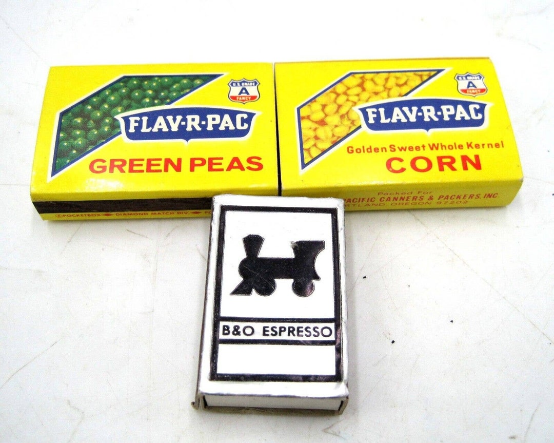 Set of 3-vintage Diamond Pocketbox Match Boxes Flav-r-pac Advertising ...