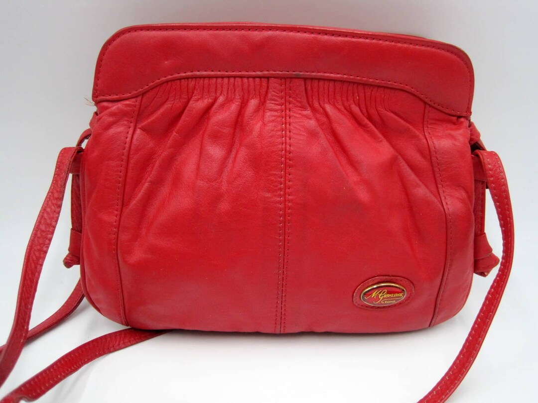 M Giovanni Roma Italy Red Leather Gorgeous Well Made Shoulder Bag ...
