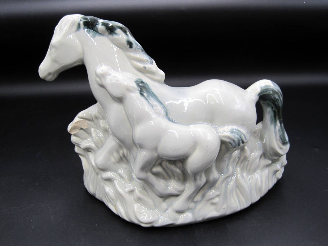 Vintage 1950's Horse Colt Gray Ceramic TV Table Lamp Ceramic Part Only ...