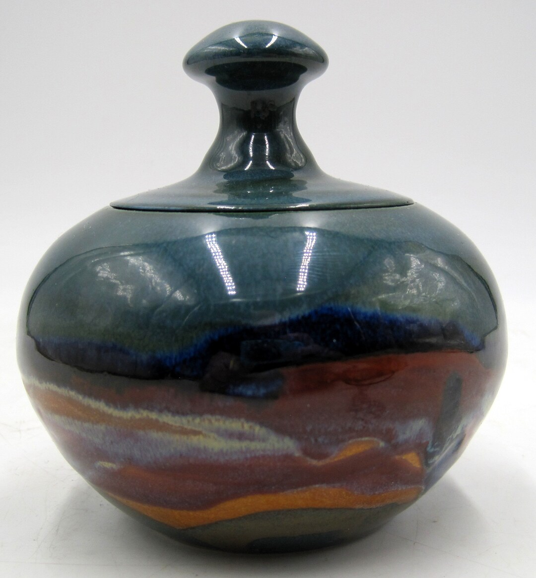 Vintage Studio Pottery Lidded Trinket Dish 4.5" Pony Creek Pottery WY ...