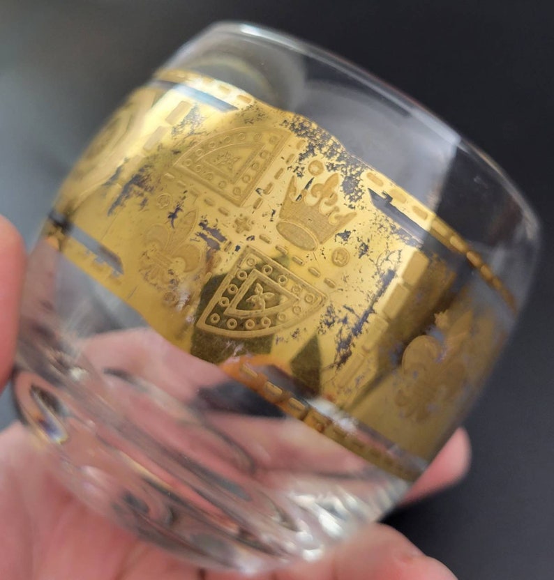 Set of 4 Vintage Mid Century Modern Vito Bari Gold Fleur De - Etsy