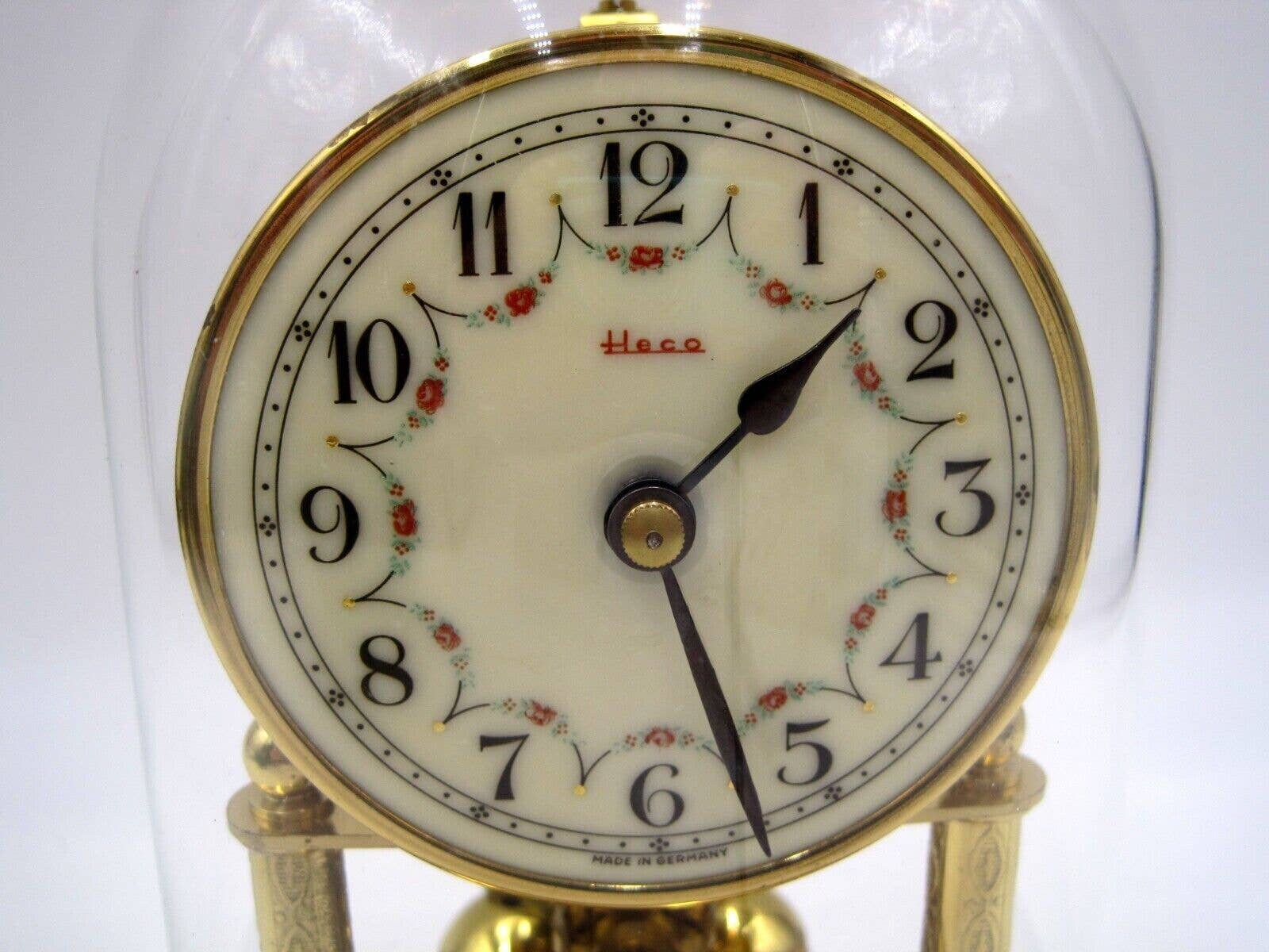 Vintage HECO West Germany Anniversary Clock W/ Glass Dome - Etsy