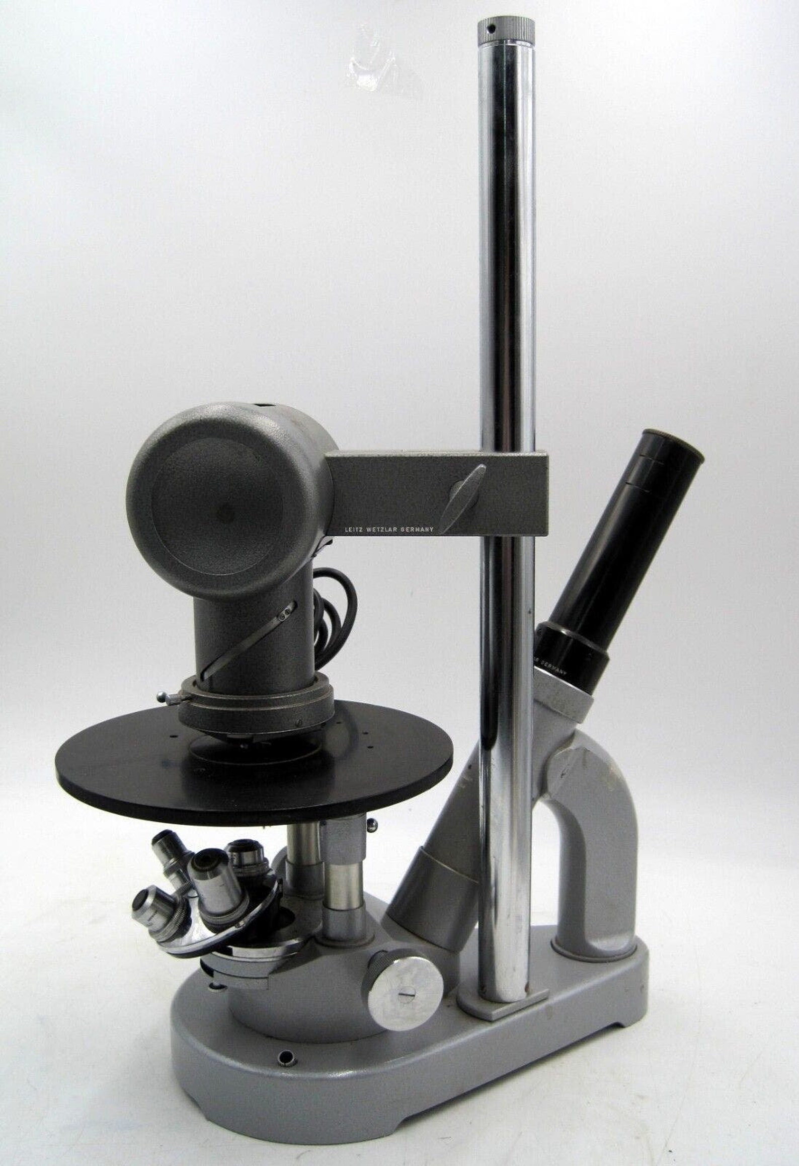 Vintage Ernst Leitz Wetzlar Germany Inverted Microscope W/4 Objectives ...