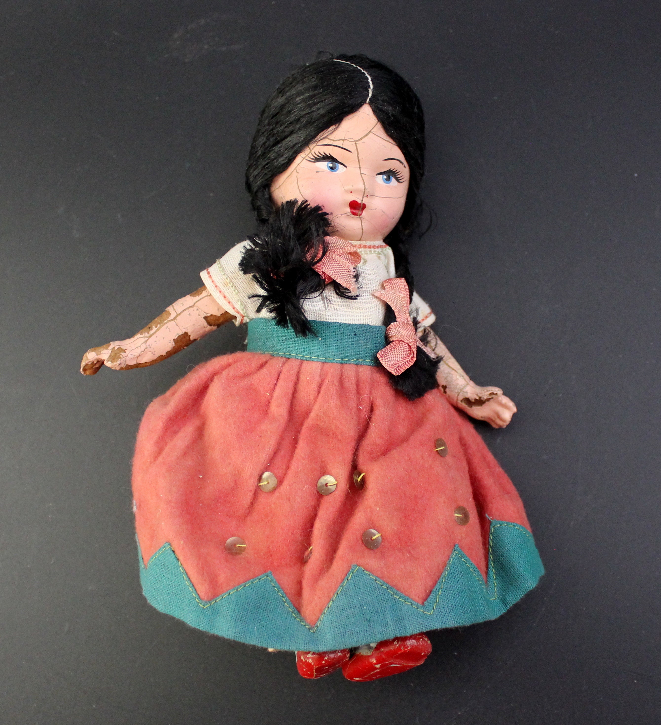 Rare Collectible Vintage Hand Made Composite Doll - GYPSY DANCER - 1950 ...
