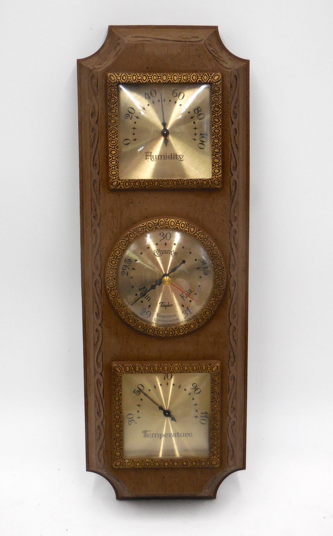 Vintage Barometer Taylor USA Weather Station Thermometer NICE! - Etsy