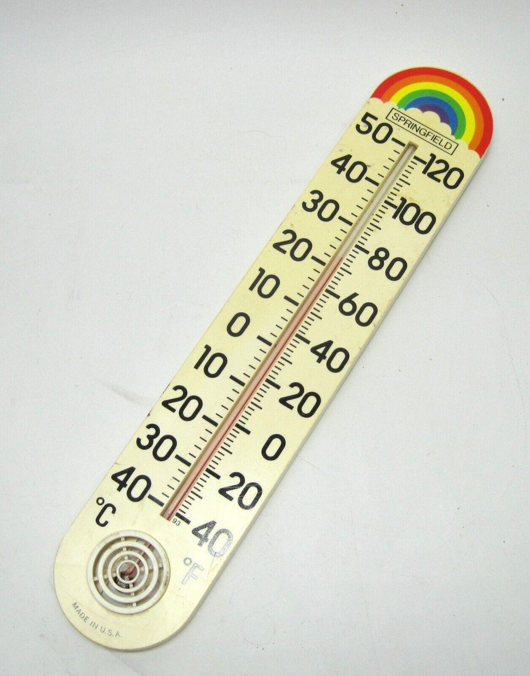 Vtg 15 Springfield Rainbow Wall Thermometer Retro Hanging Temperature ...
