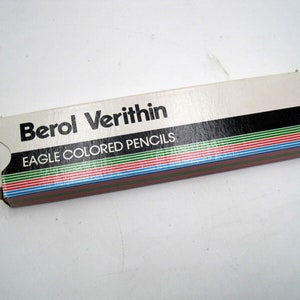 Set of 12 VTG Berol EAGLE VERITHIN Colored Pencils Azure Blue 741-1/2 ...