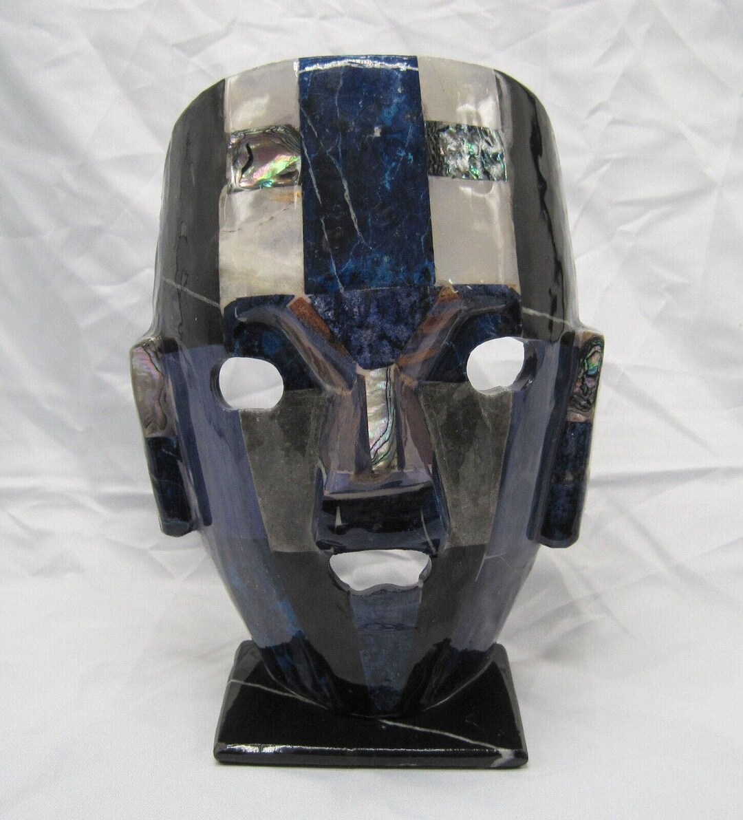 Aztec/mayan Burial Tribal Mask Hand Made Abalone Lapis Black Onyx ...