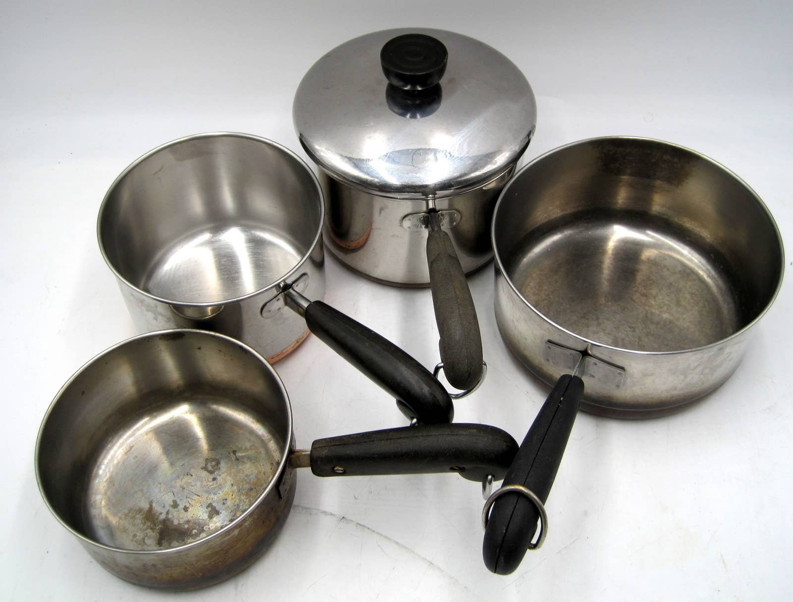 Set of 4 Vintage Revere Ware Copper Clad Bottom Pan 3qt 2qt - Etsy