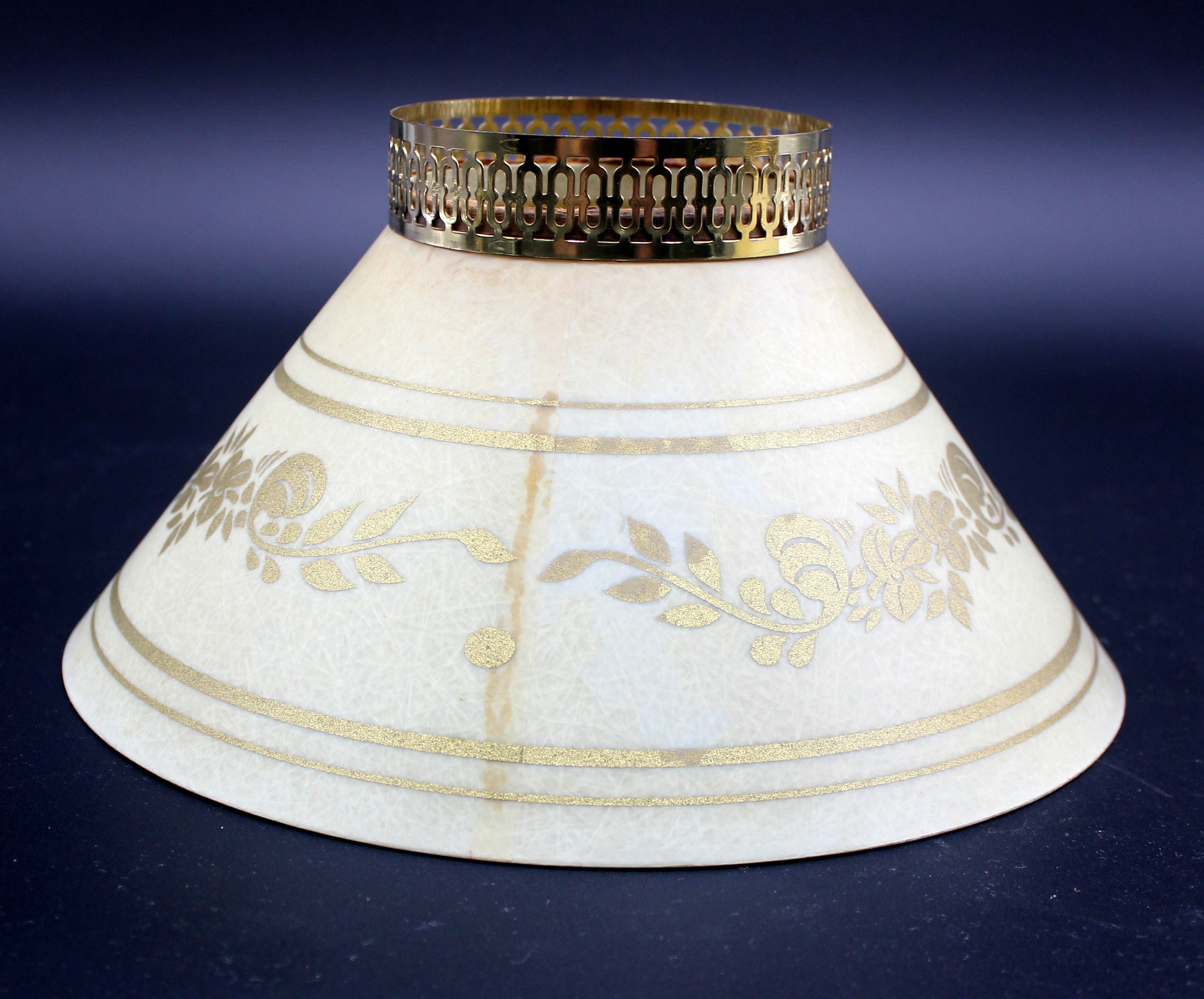 Set of 2 - Tole Lamp Shades Brass Trim Fiberglass Mid Century 10" - Etsy