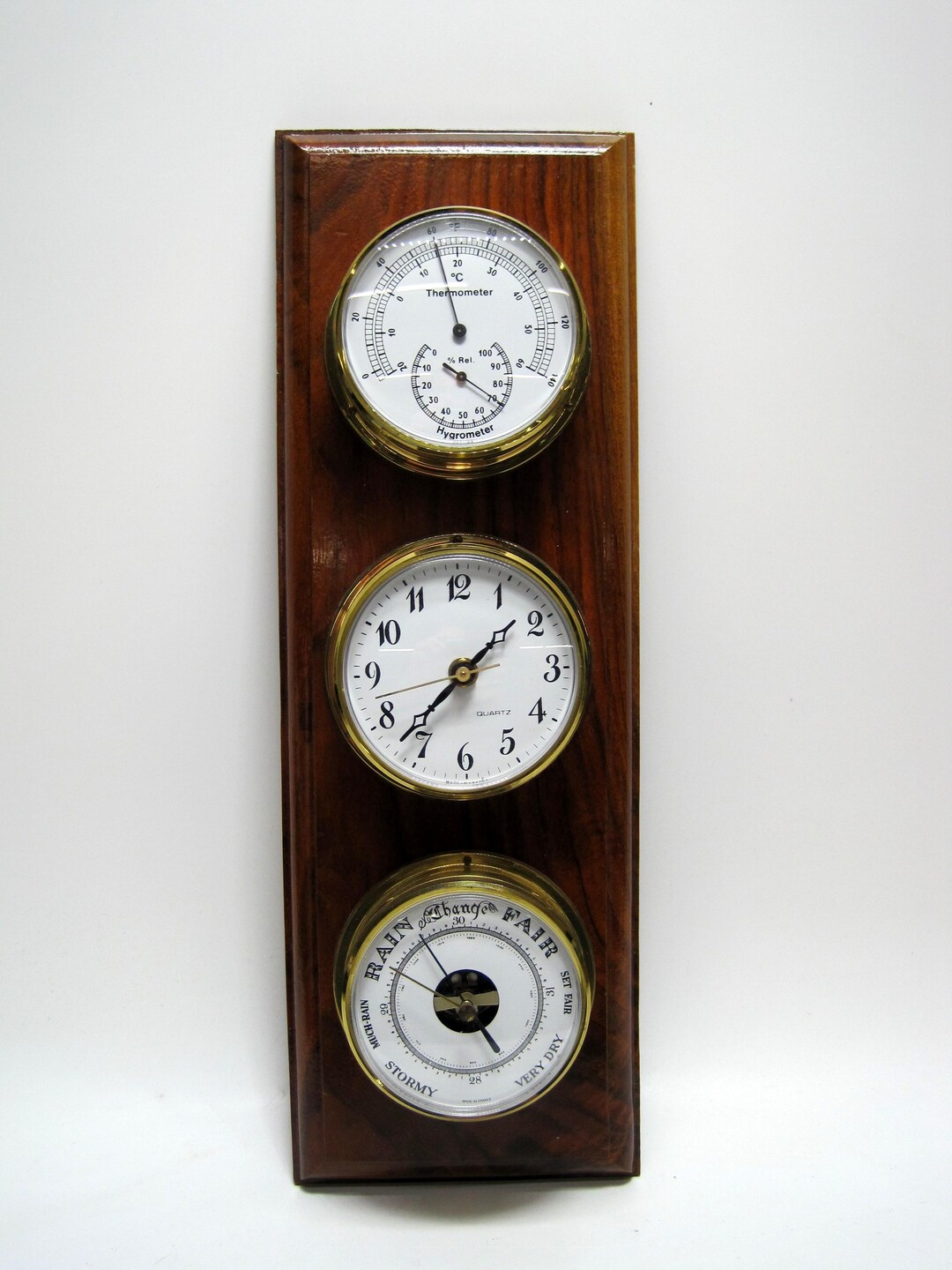 Vintage Weather Station Thermometer Barometer Humidity France Unique ...