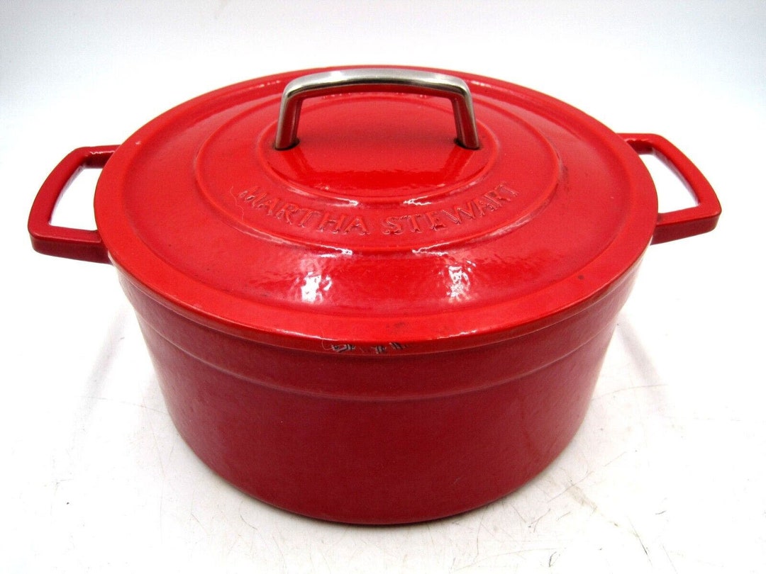 Martha Stewart 6-qt Dutch Oven Red Enamel on Cast Iron PRE-OWNED - Etsy