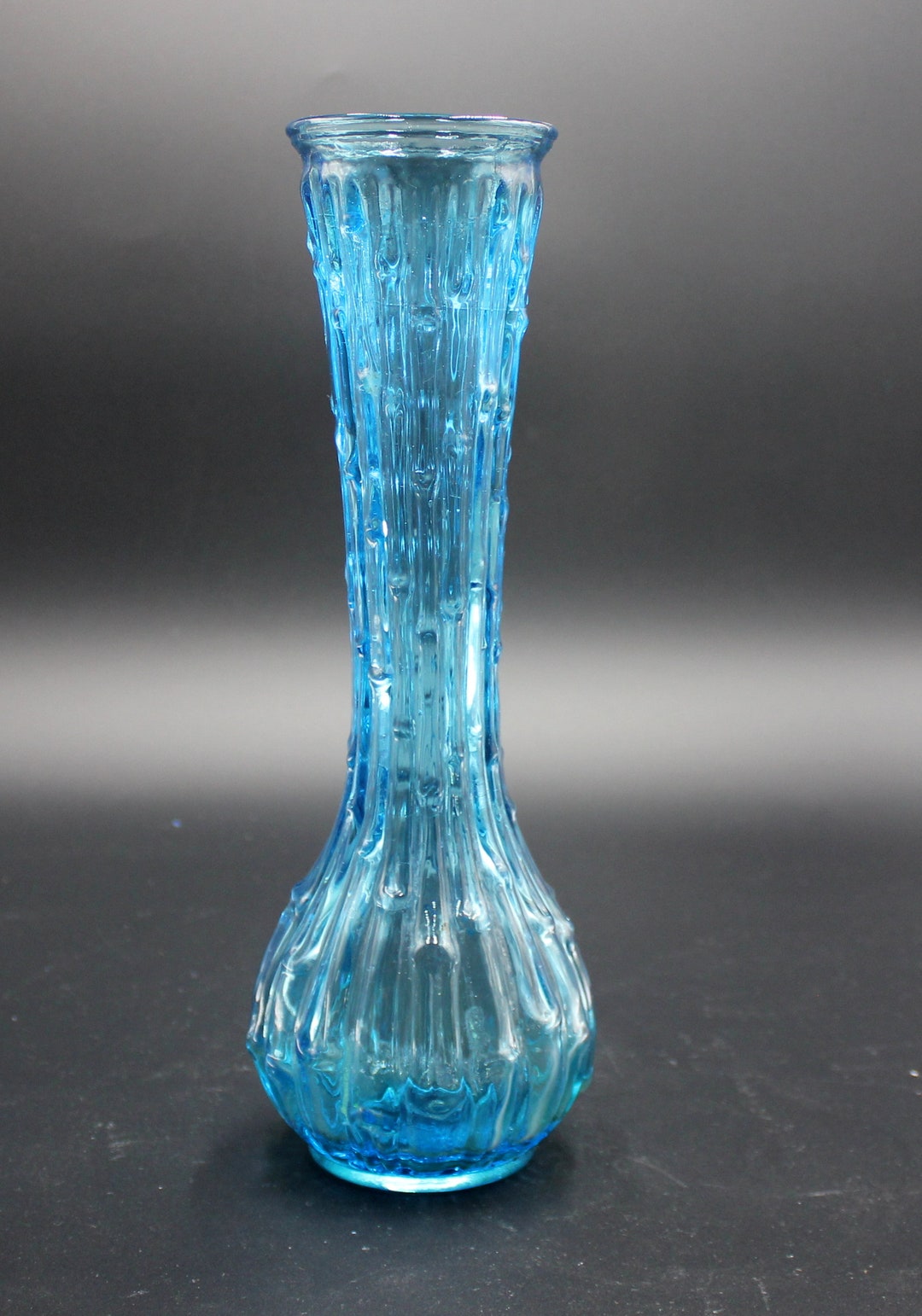 Vintage Mid Century Empoli Italy Blue Drip Wax Glass Vase/decanter - Etsy