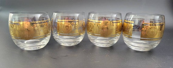Set of 4 Vintage Mid Century Modern Vito Bari Gold Fleur De - Etsy