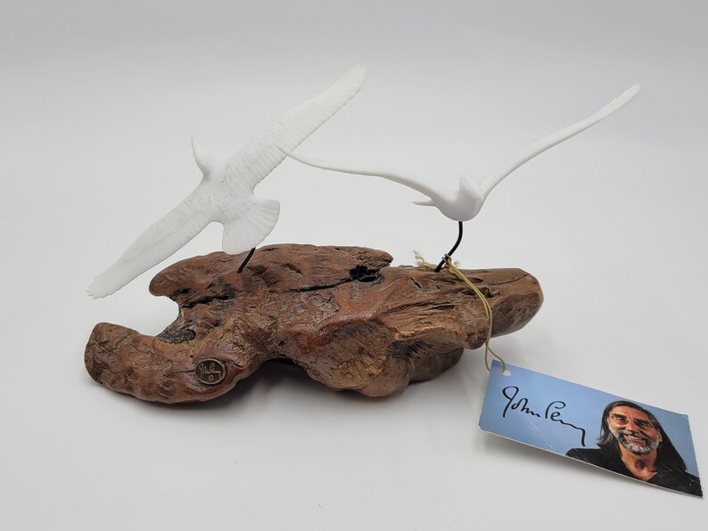 Vintage John Perry Pelican 2 BIRDS IN FLIGHT Mobile Sculpture Art Burl ...