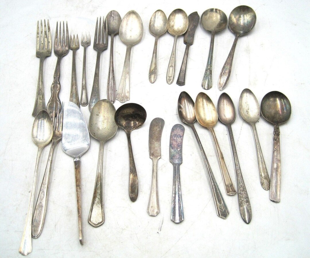 24 Pieces Oneida+ More Random Pattern Silverplate Flatware - Etsy
