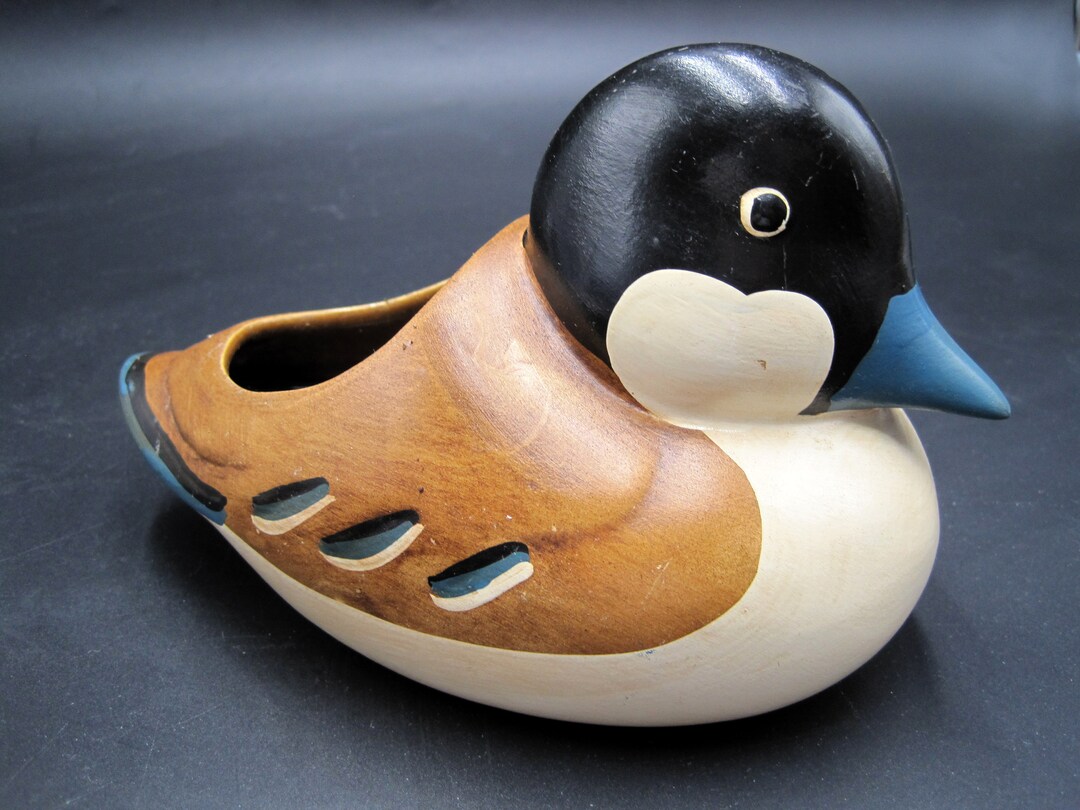 Vintage Ceramic Chubby Ruddy Duck Planter Hand Painted - Etsy