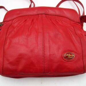 M Giovanni Roma Italy Red Leather Gorgeous Well Made Shoulder Bag ...