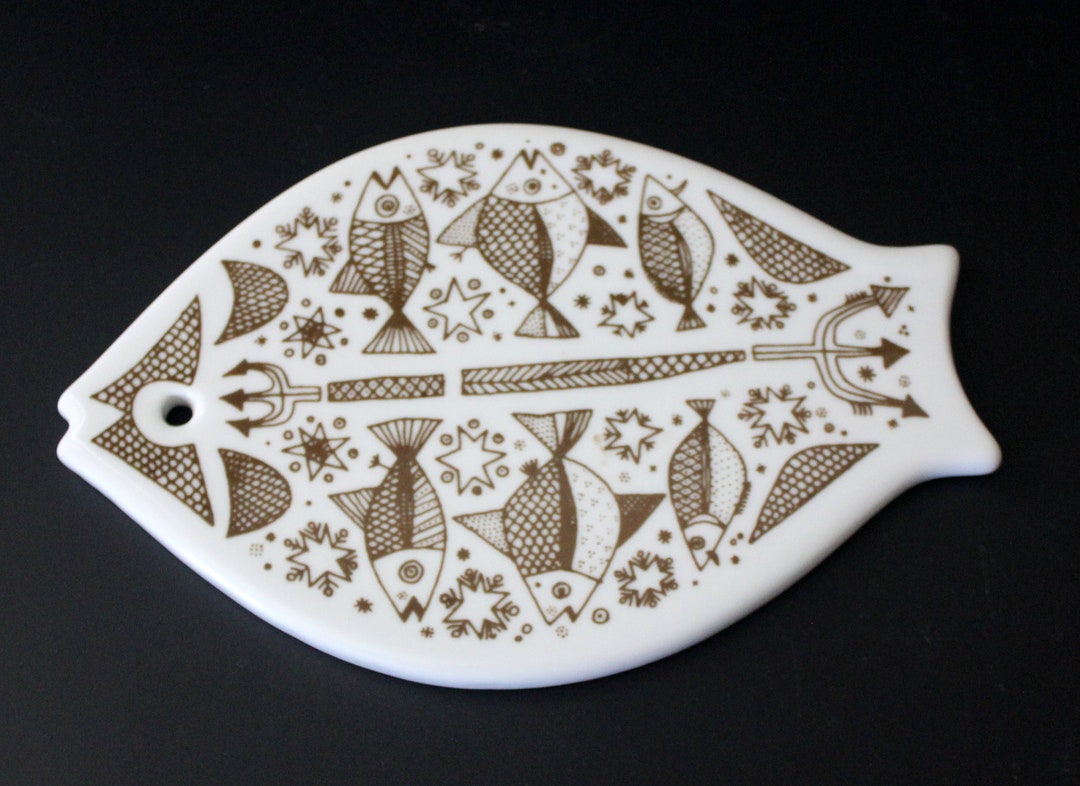 Vintage Mid Century Modern MCMC Fish Shaped Trivet Porsgrund Norway 72 ...