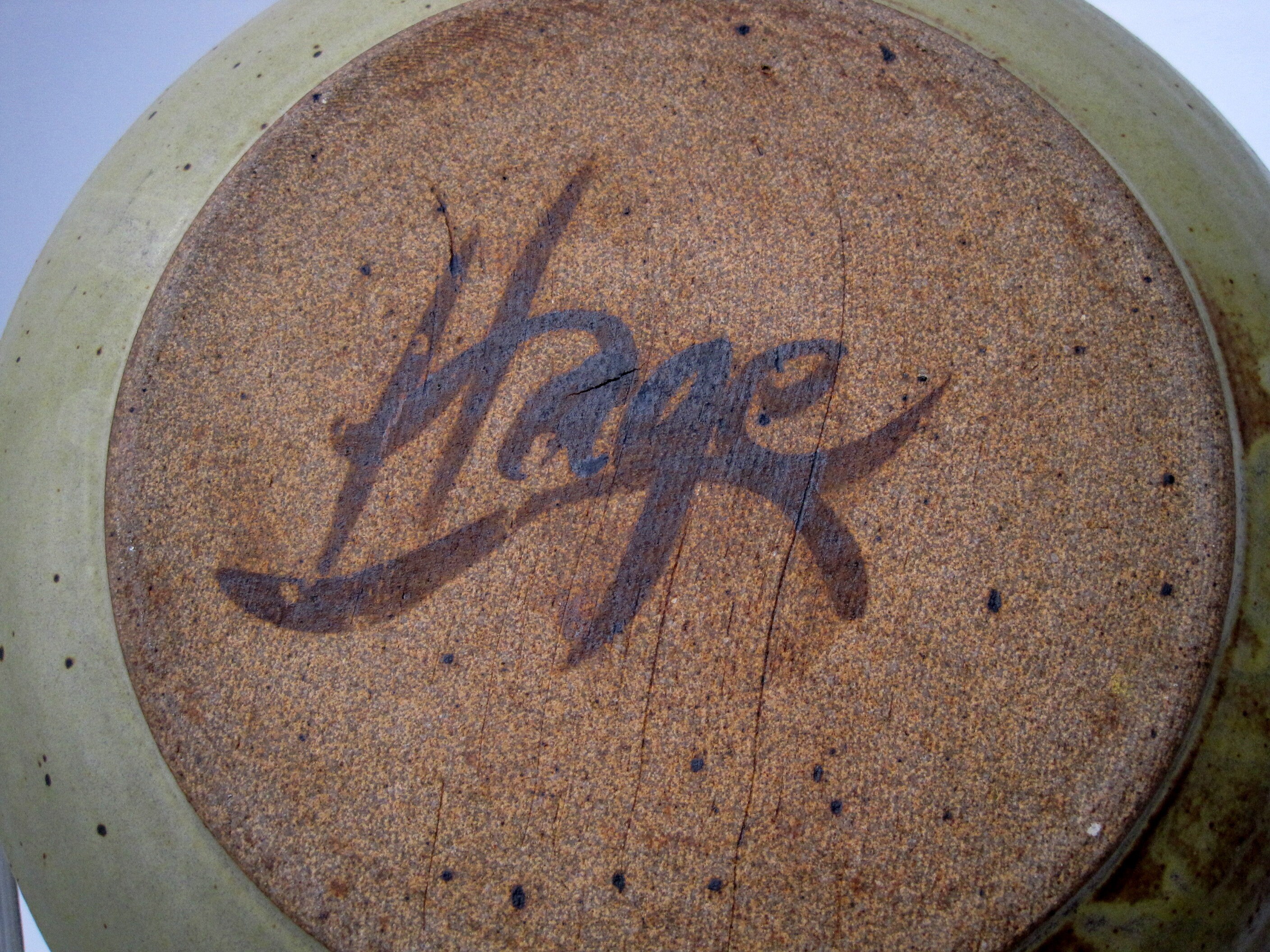 Hage Studio Signed Stoneware Pottery Abstract MCM Theme Chip and ...