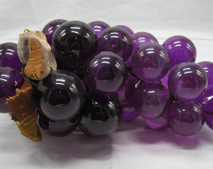 Vintage 1960's MCM Large Driftwood Purple Lucite Grape Cluster ...