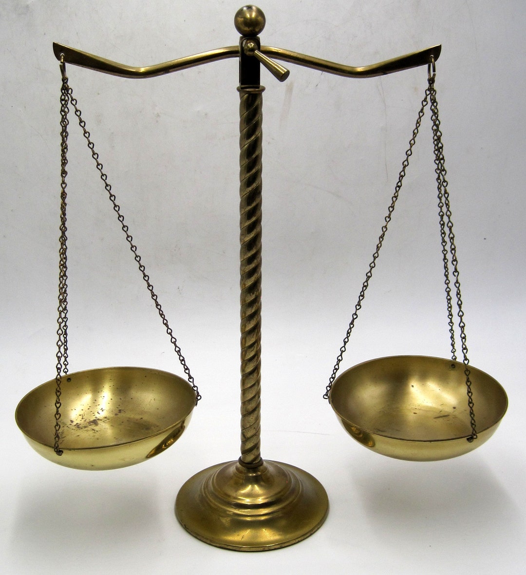 Vintage MCM Mid Century Modern Brass Scales of Justice Libra Scale ...