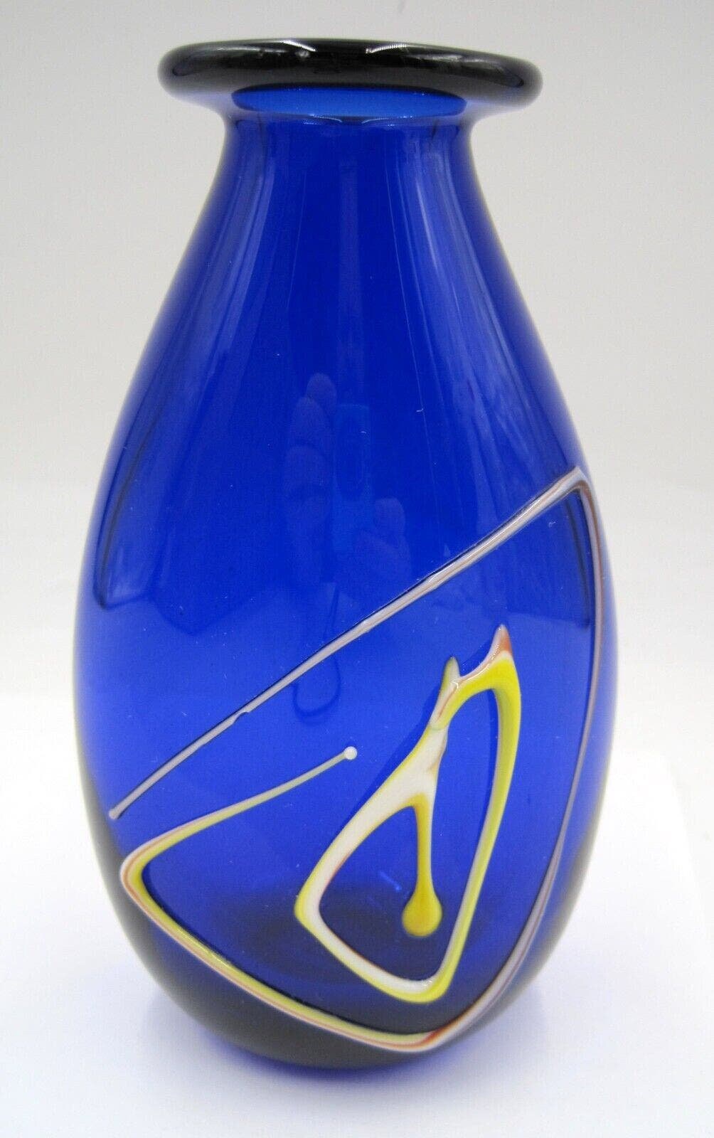 VTG Buzz Williams Alder House Studios Cobalt Art Glass Vase 6.25 ...
