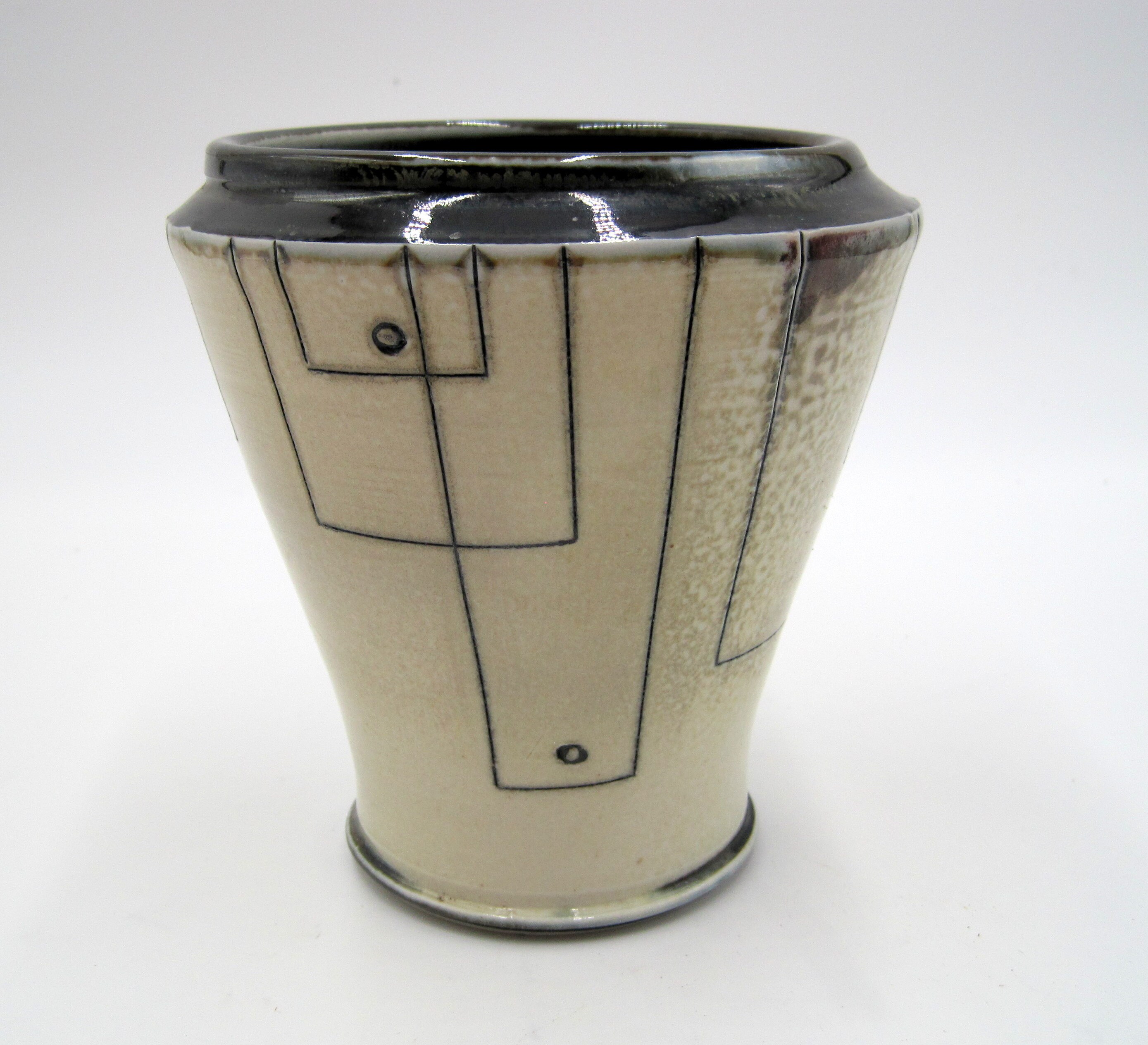 Studio Art Pottery Abstract Design Vase/pot Signed Flash! Rhoda ...