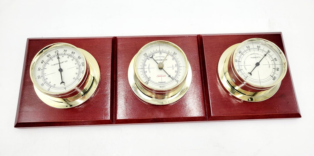Barometer Sunbeam USA Weather Station Thermometer NICE! - Etsy