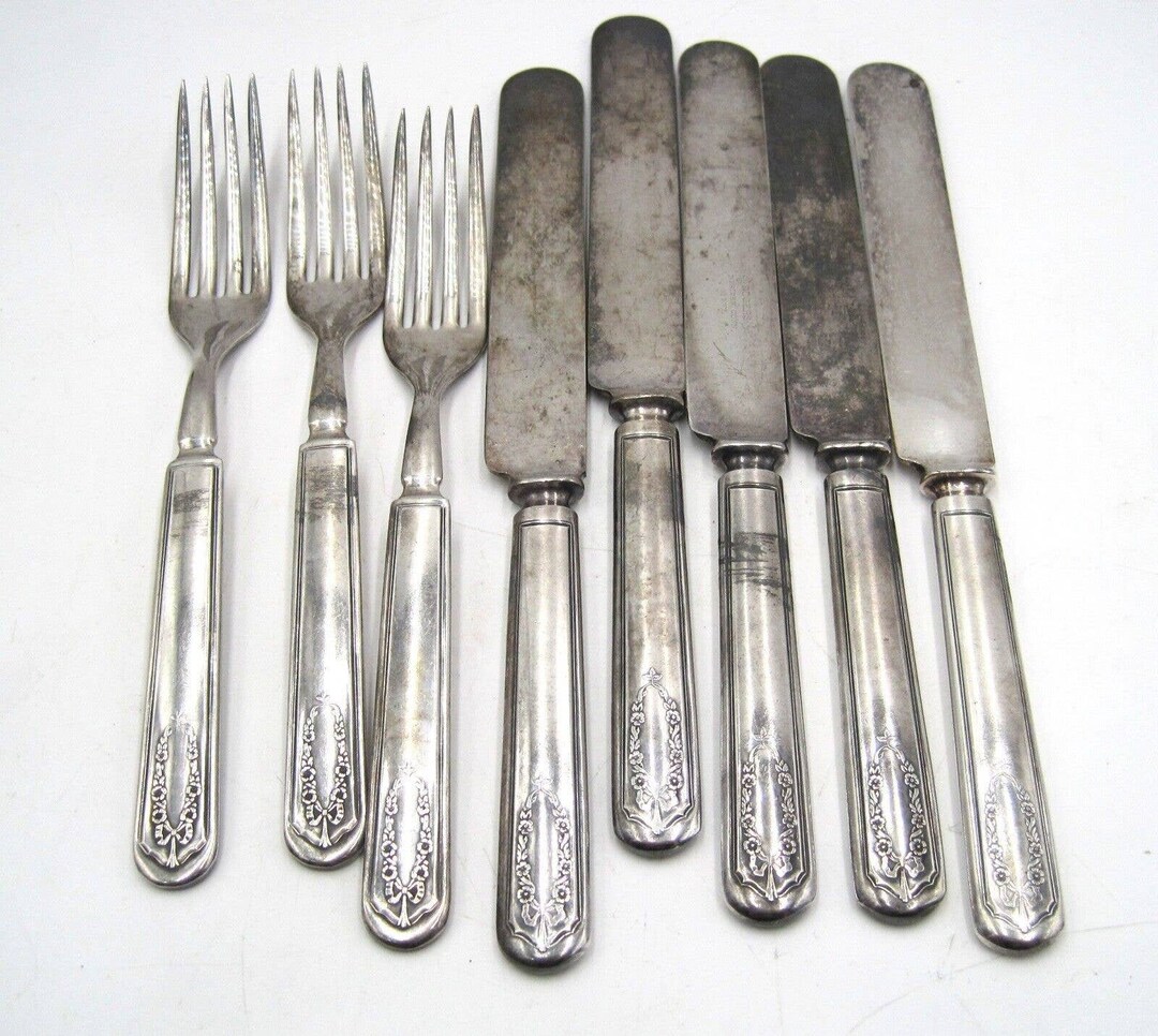 Lot 8 Virginia Rogers Solid Handle Silverplate Flatware Dinner Forks ...