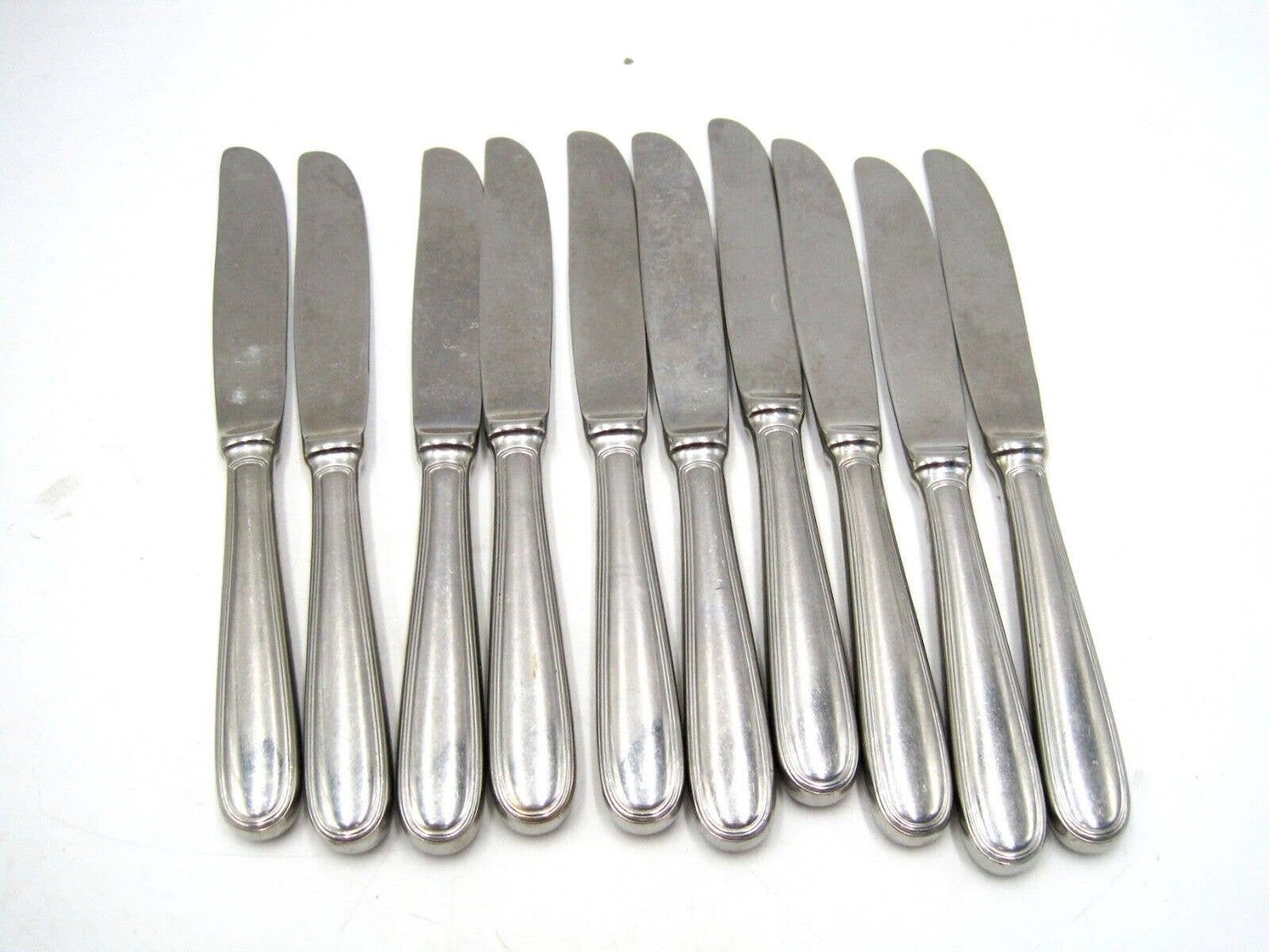 Set of 10 - Knives Noritake Stainless NS15 Silver Plate Silverware ...