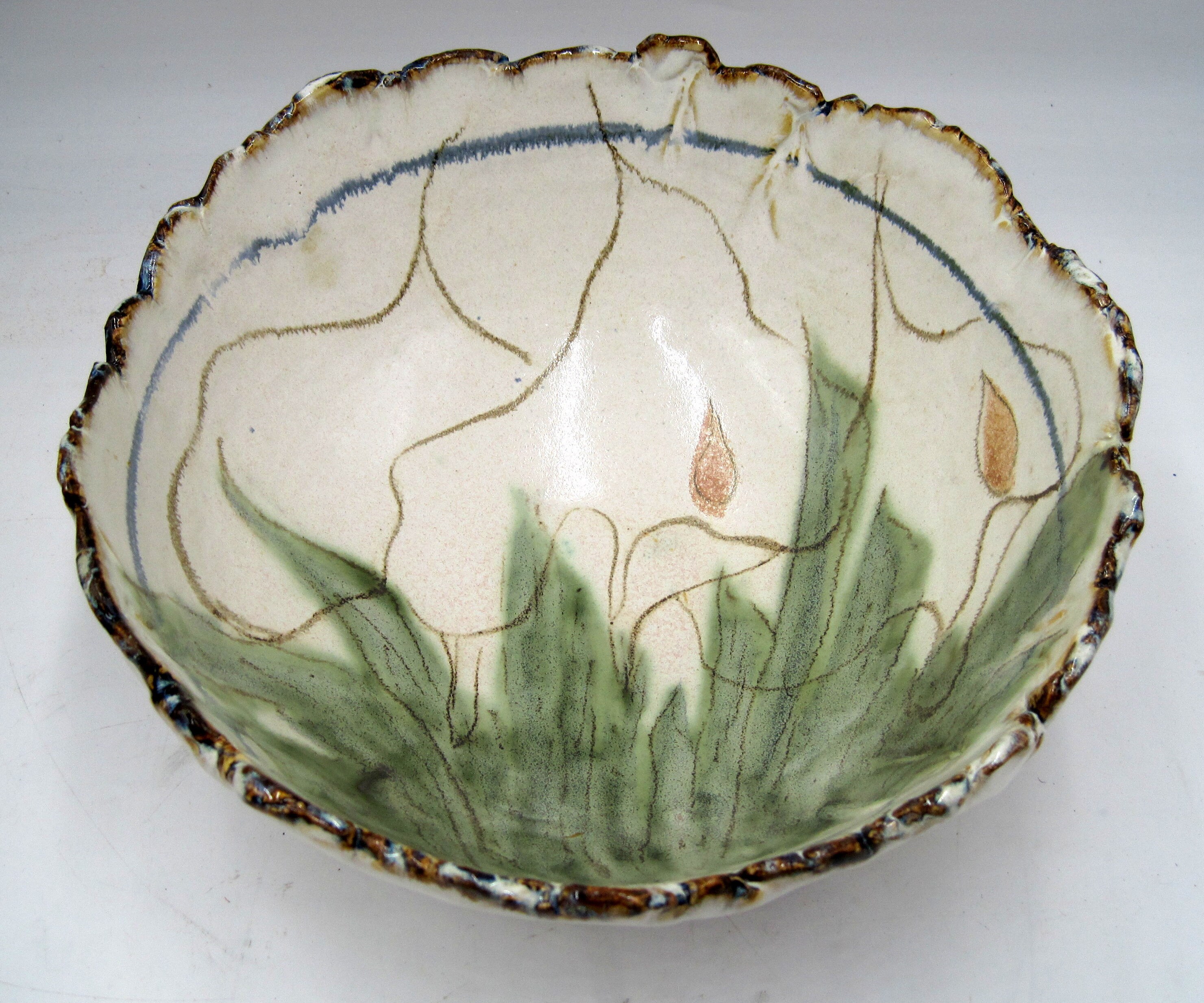 Large Bowl 10.5" Signed Studio Pottery With Stunning Glaze Signed PNW ...