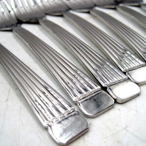 30 Pieces Vintage MCM Stainless Linear Fluted Ribbed Design Flatware ...
