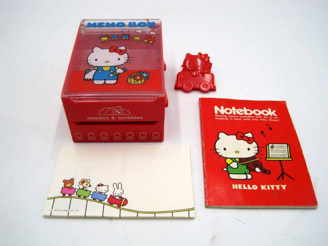 1976 Sanrio Hello Kitty Memo Box Doodles & Scribbles Stationery W/notepad+clip - Etsy
