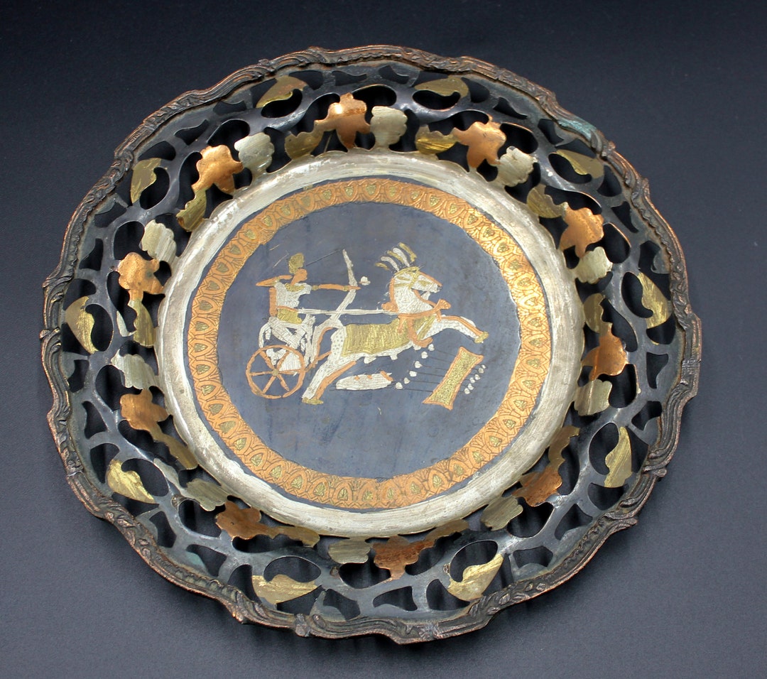 Vintage Cairo Ware Wall Plate/tray Copper, Brass & Silver Ancient ...