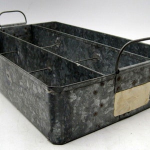 VTG Industrial Galvanized Metal Divided Tray W/wire Mesh Bottom 18" X ...