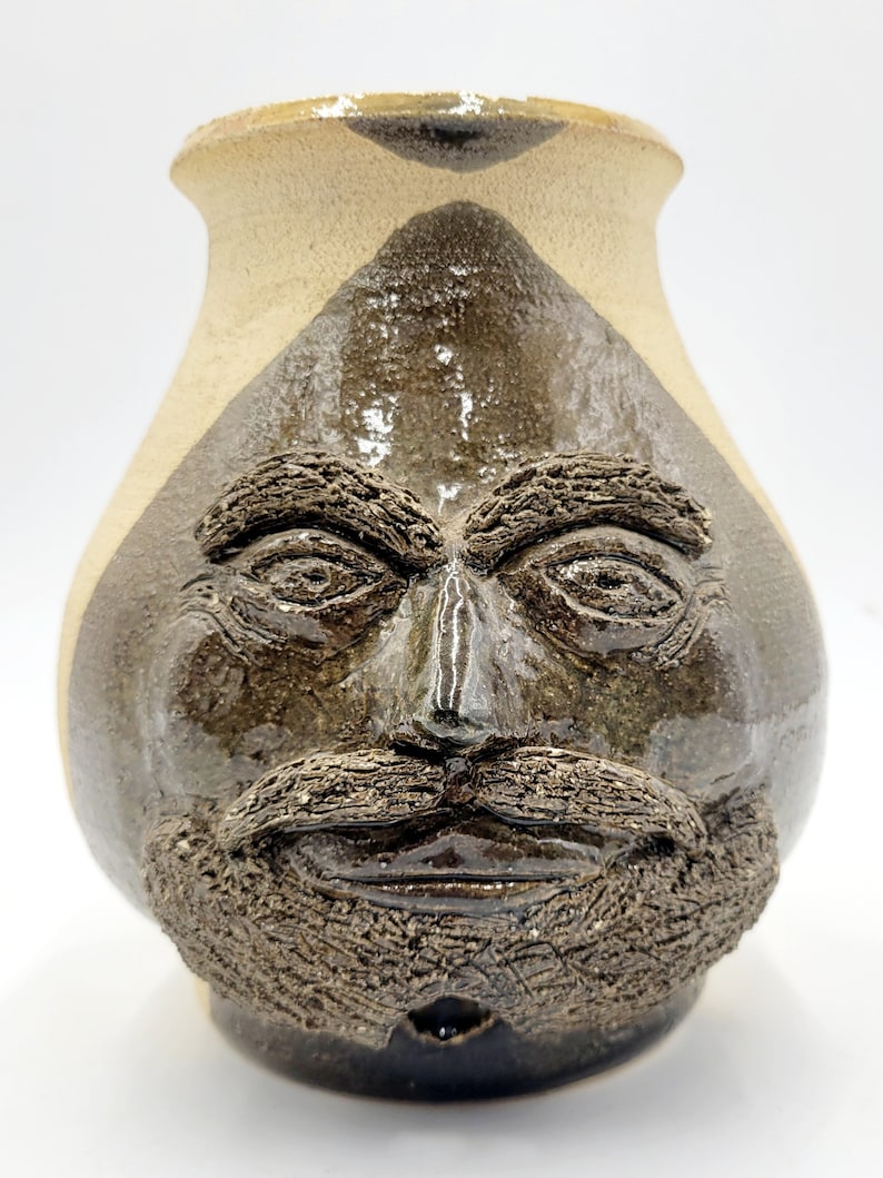 Studio Pottery Folk Art Pottery FACE JUG Vase Signed EAKER 79 - Etsy