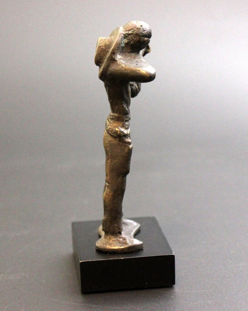 Metal Cowboy Figurine Bronze Sculpture Shooting Rifle Gun in Holster ...