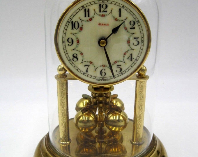 Vintage HECO West Germany Anniversary Clock W/ Glass Dome *READ* - Etsy