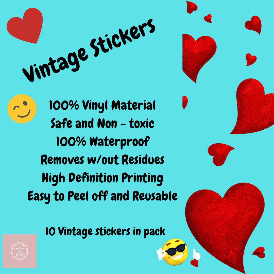 Vintage Sticker Pack - 10 Cute Vintage Stickers in a Pack - Etsy
