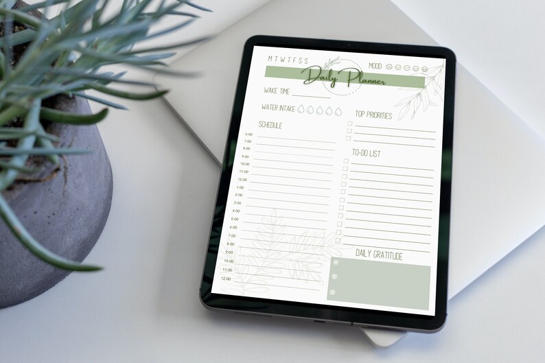 Botanical Productivity Planners, Portrait Orientation, Digital Download ...