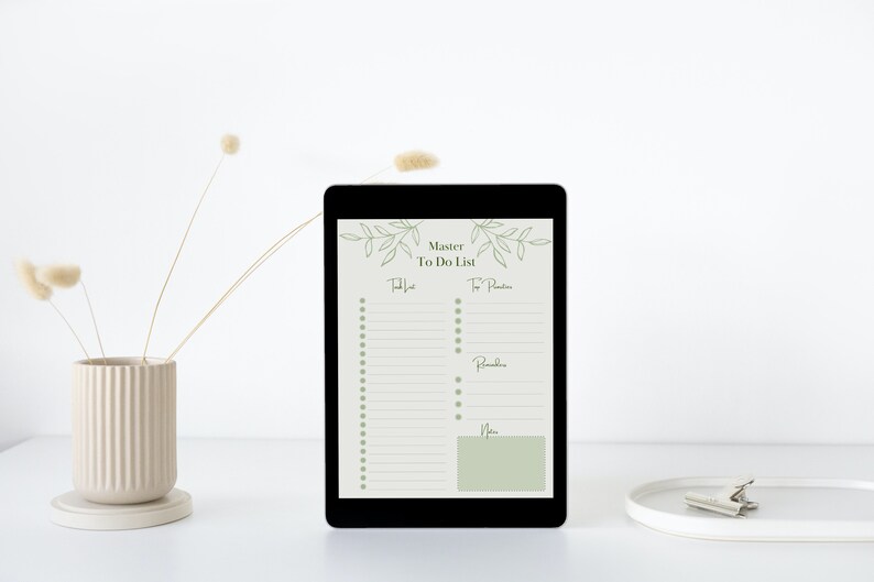 Botanical Productivity Planners, Portrait Orientation, Digital Download ...